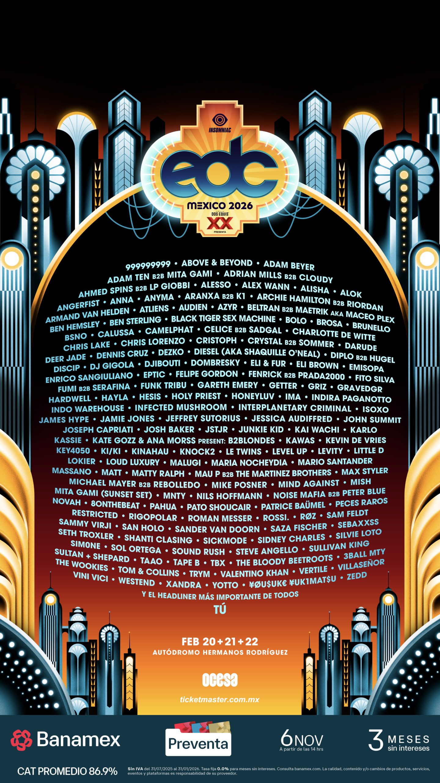 EDC México 2026 | Lineup. | MeloMagazine